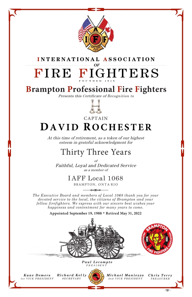 David Rochester – Brampton Professional Fire Fighters